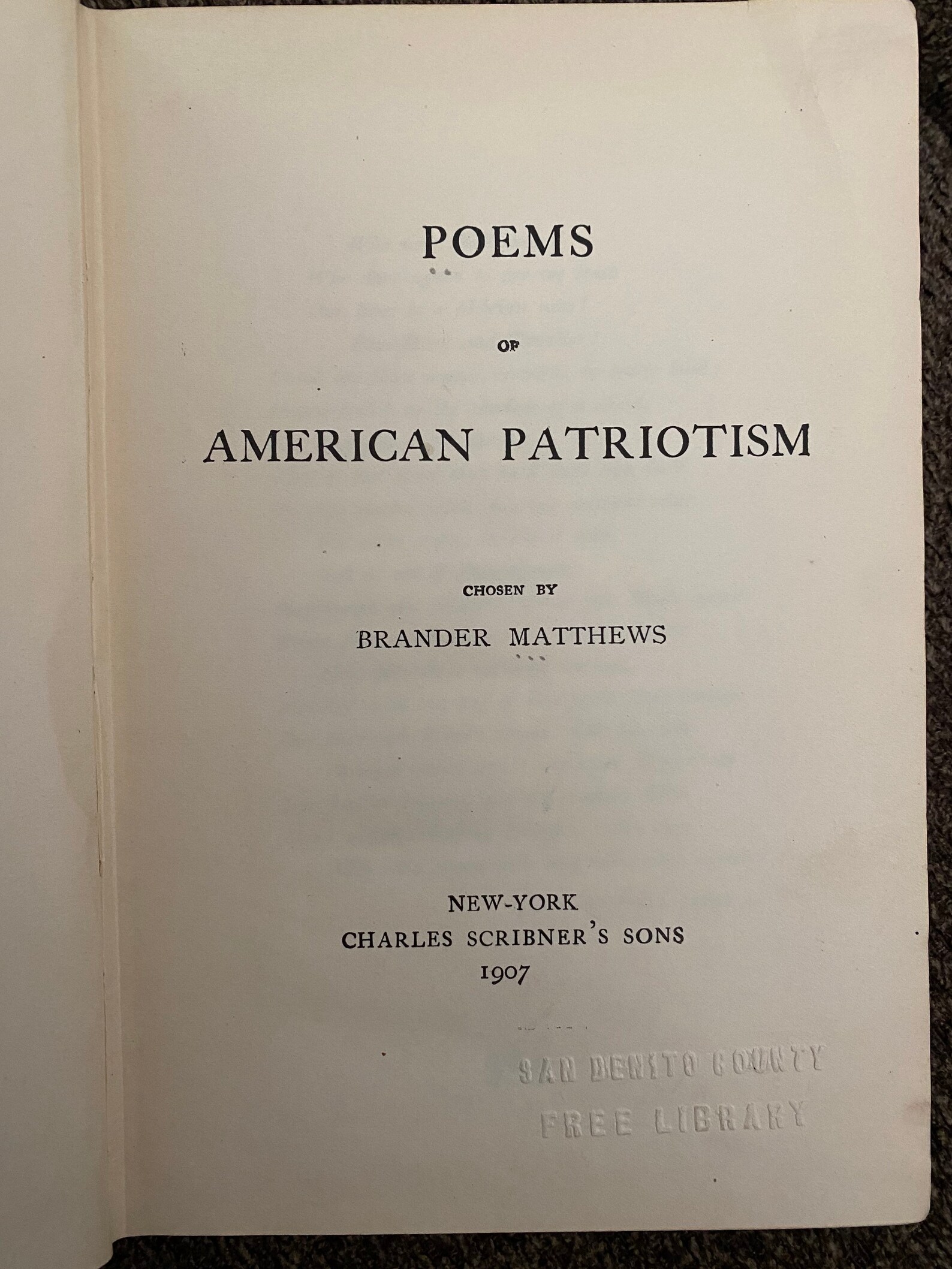 1907 Poems of American Patriotism Scribner Brander Matthews - Etsy