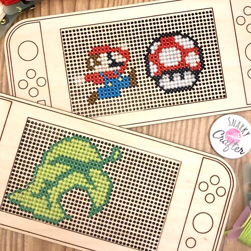 Stitchable Wooden Video Game Handheld Console Cross Stitch & | Etsy