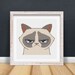 Grumpy Cat Portrait Cross Stitch Pattern Frowning Grouchy Cat Cross ...