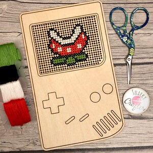 Stitchable Wooden Retro Video Game Handheld Console | Cross Stitch ...
