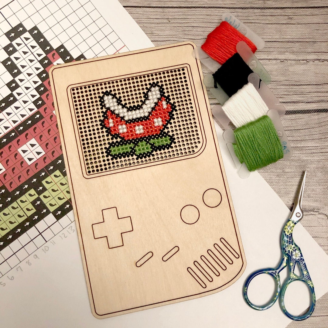 Stitchable Wooden Retro Video Game Handheld Console | Cross Stitch ...