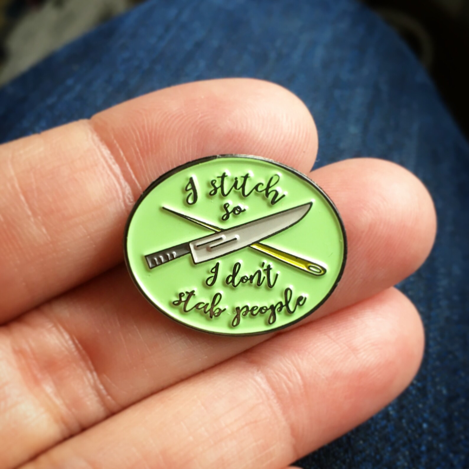 I Stitch so I Don't Stab People Needle Minder With Knife - Etsy