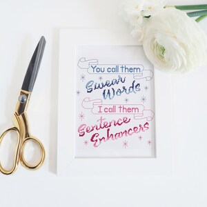 Swear Words Are Sentence Enhancers Sarcastic Cross Stitch Pattern ...