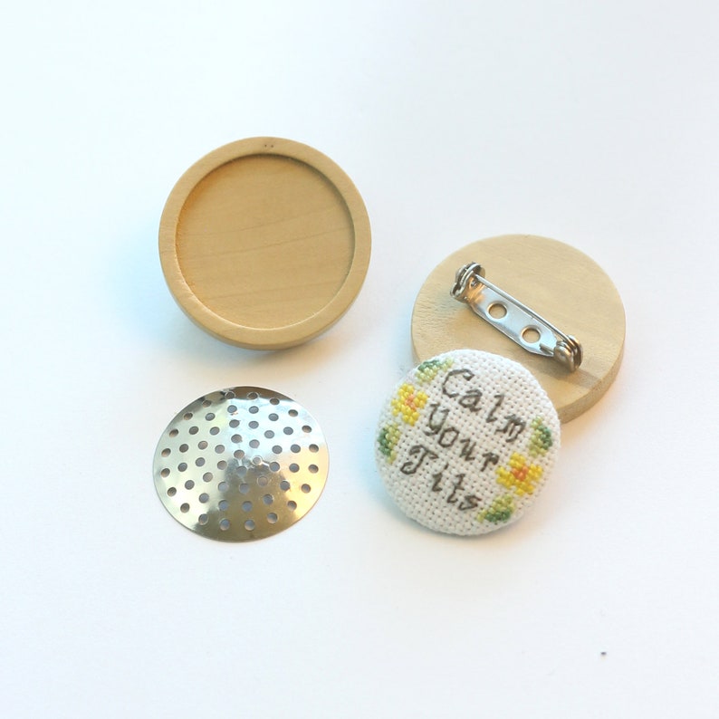 Stitchable Wooden Brooches empty Cross Stitch Embroidery | Etsy
