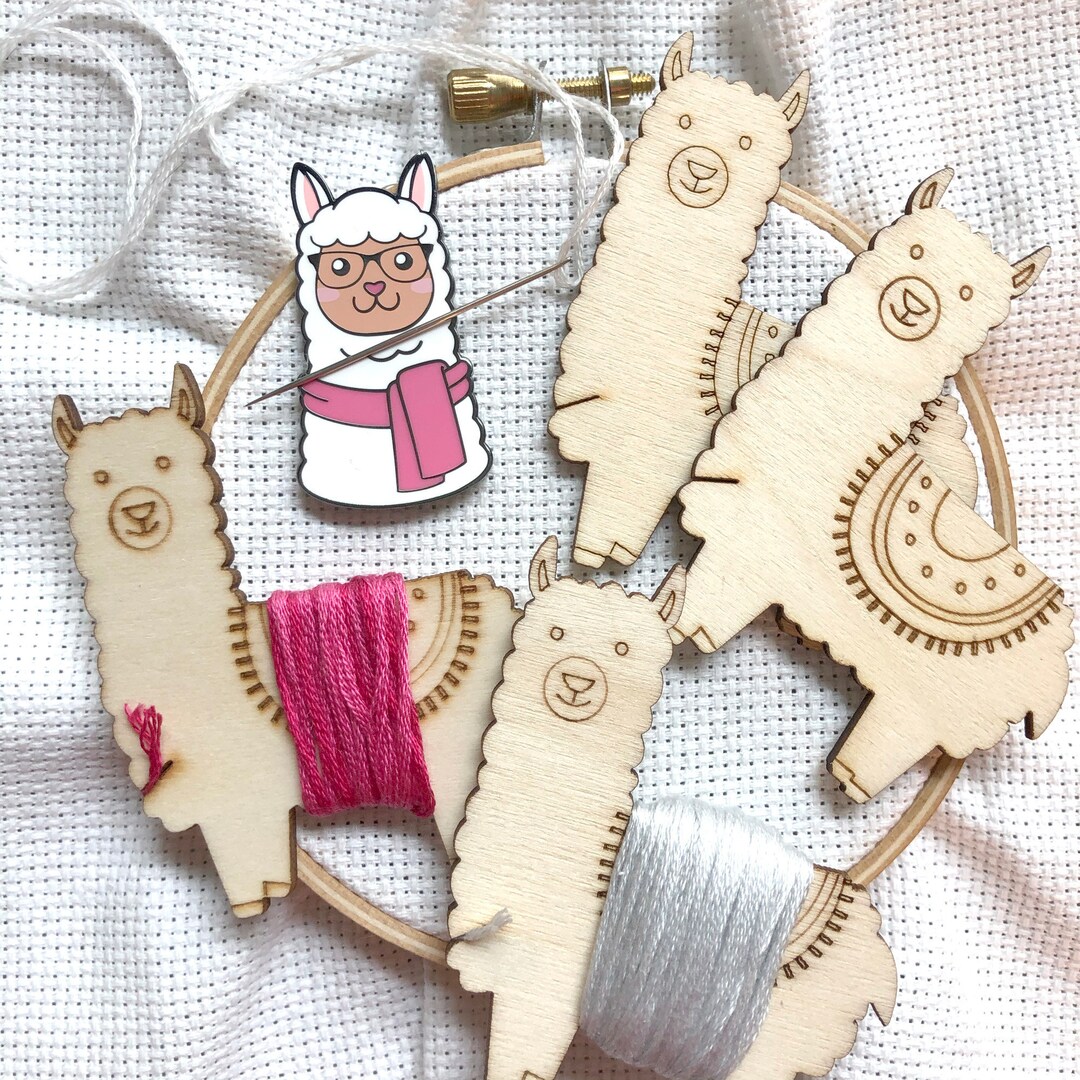 BUNDLE: Llama Floss Spools + Magnetic Enamel Needle Minder | Set of 4 ...