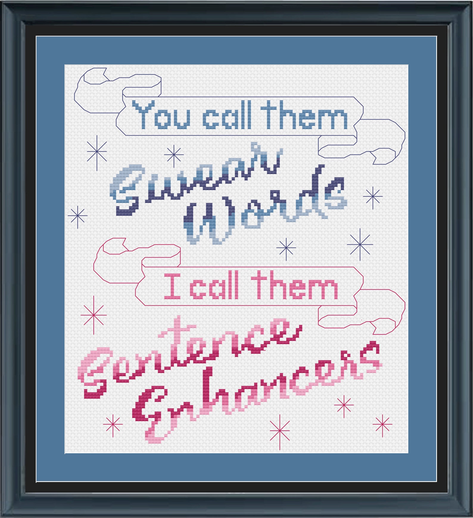 Swear Words Are Sentence Enhancers Sarcastic Cross Stitch - Etsy