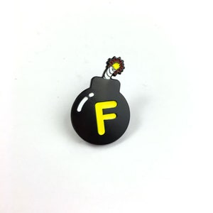 F Bomb Enamel Pin | Naughty F Word Lapel Pin | Black Round F-bomb Funny ...