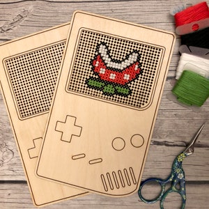 Stitchable Wooden Retro Video Game Handheld Console | Cross Stitch ...