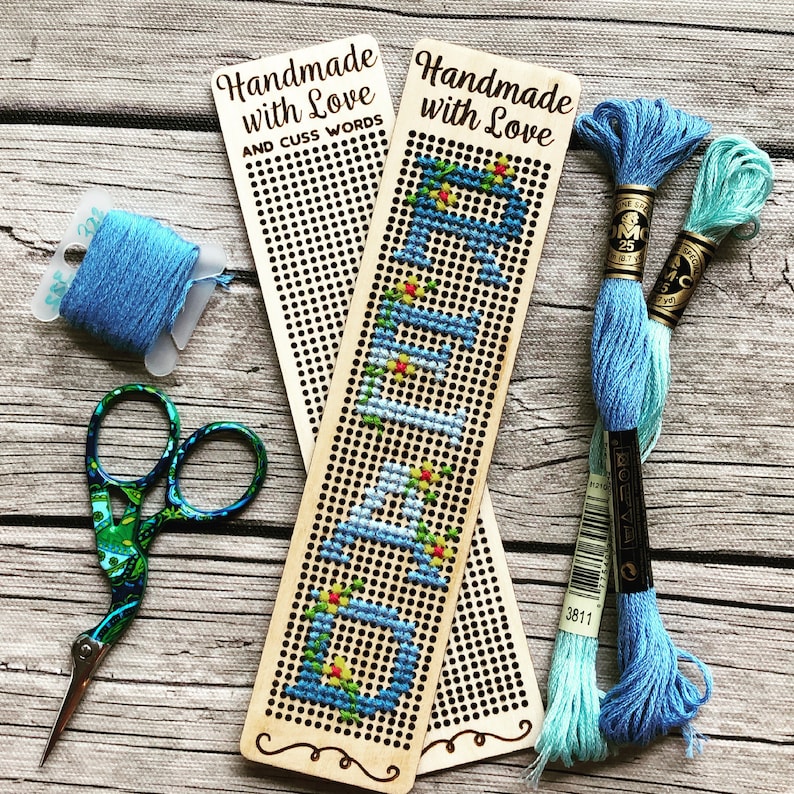 Stitchable Wooden Bookmarks "handmade With Love (and Cuss Words ...