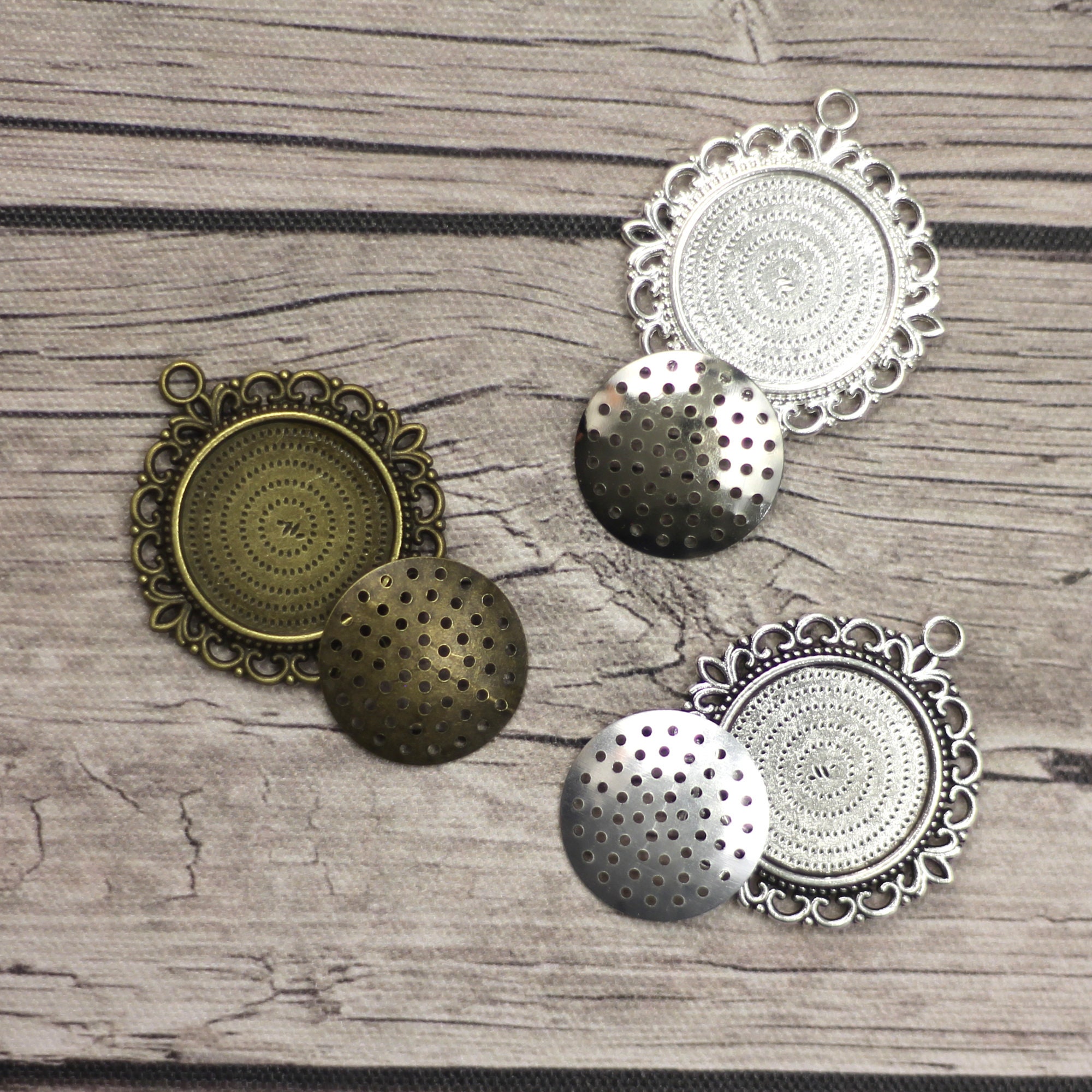 Empty Cross Stitch or Embroidery Pendants With Inserts- Set of 3 | DIY ...