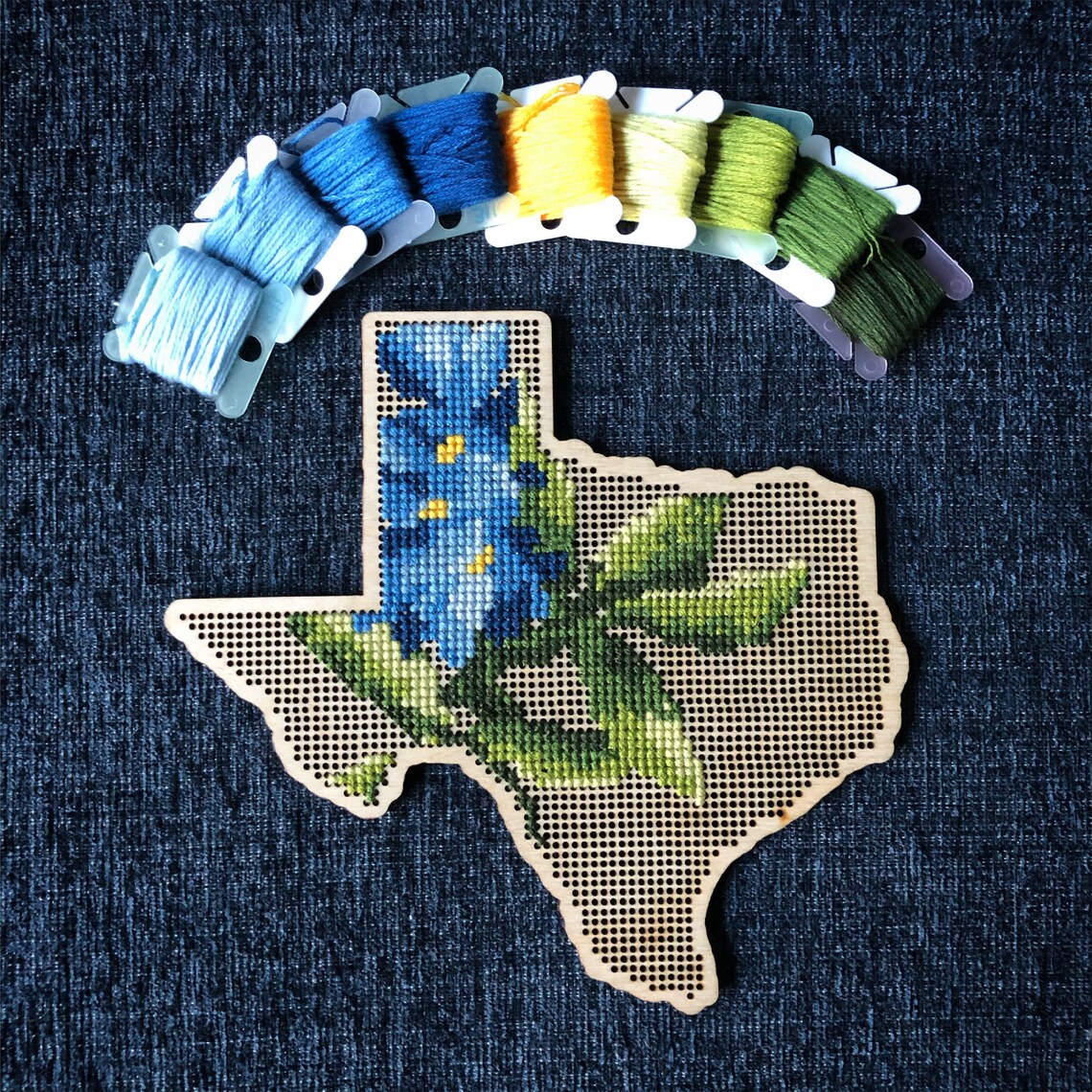 Texas Blue Bonnet Cross Stitch Pattern | Watercolor Bluebonnet: Full ...