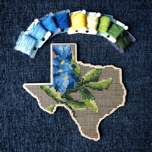 Texas Blue Bonnet Cross Stitch Pattern | Watercolor Bluebonnet: Full ...