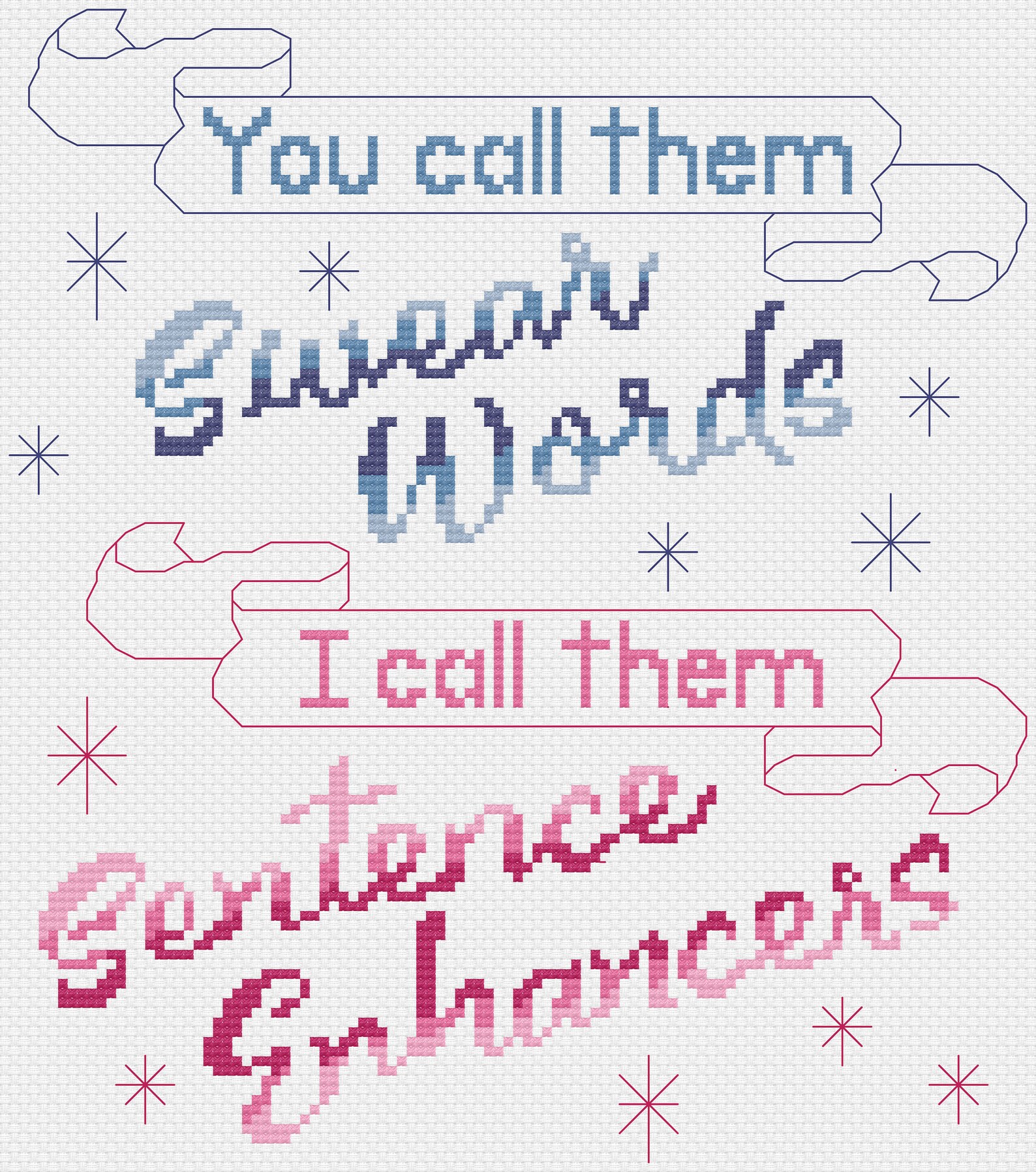 Swear Words Are Sentence Enhancers Sarcastic Cross Stitch Pattern ...