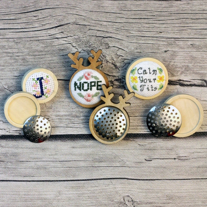 Stitchable Wooden Brooches Empty Cross Stitch Embroidery | Etsy