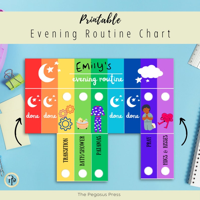 Printable Evening Routine Flip Chart Toddler Evening Routine Child ...