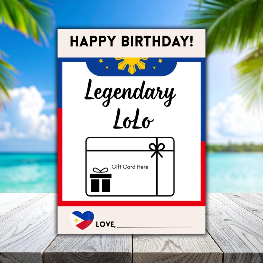 Printable Birthday Gift Card Holder, Filipino Lolo Card (digital ...