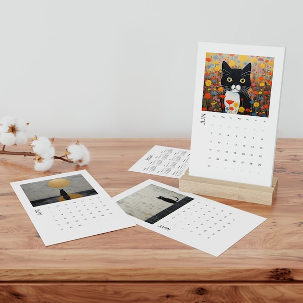 2024 Cat Calendar Desk - Etsy