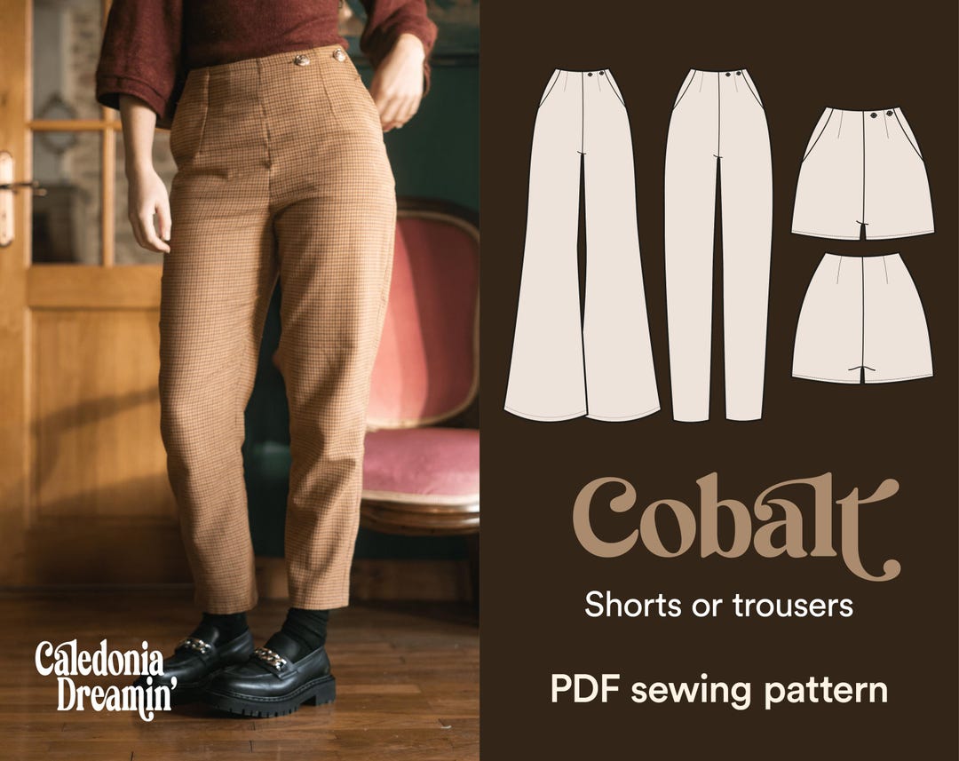 Wide Leg Pants or Shorts Sewing Pattern (PDF Pattern) With Buttons ...