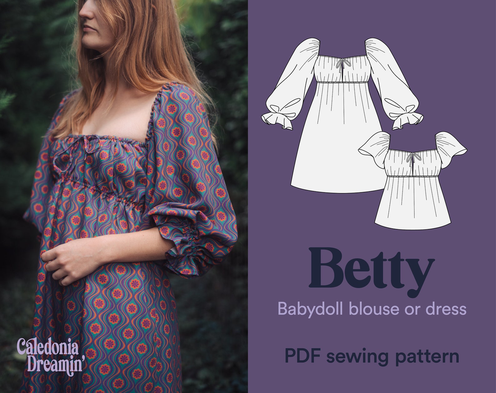 Sewing Pattern Woman Cottagecore Dress. Babydoll Blouse. - Etsy