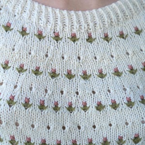 Knitting Pattern : Tulip Tee, Circular Yoke, Woman Romantic Sweater - Etsy