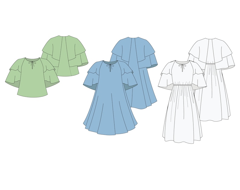 Boho Butterfly Sleeve Blouse & Dress Sewing Pattern (PDF) - Etsy
