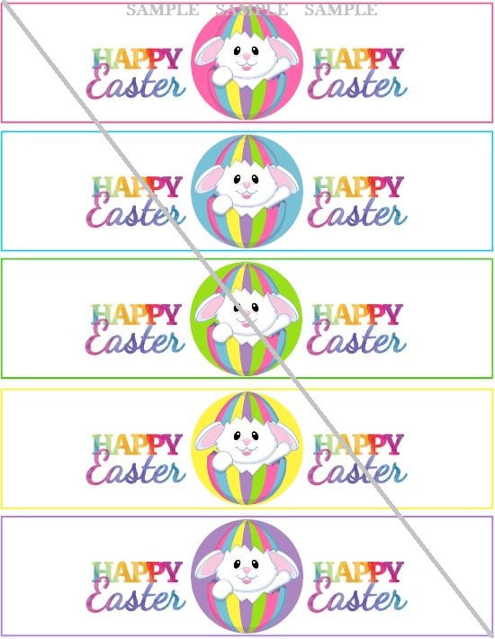Easter Digital Water Label, Easter Bunny Water Bottle Label, Easter ...