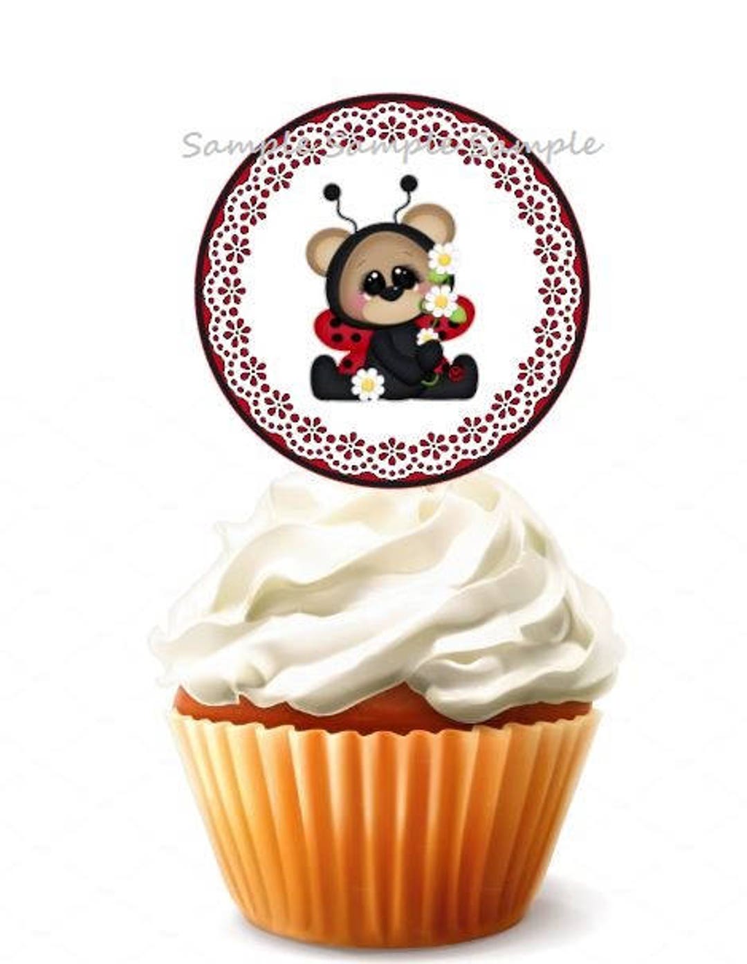 Ladybug Digital Cupcake Topper; Ladybug Printable; Ladybug Birthday ...