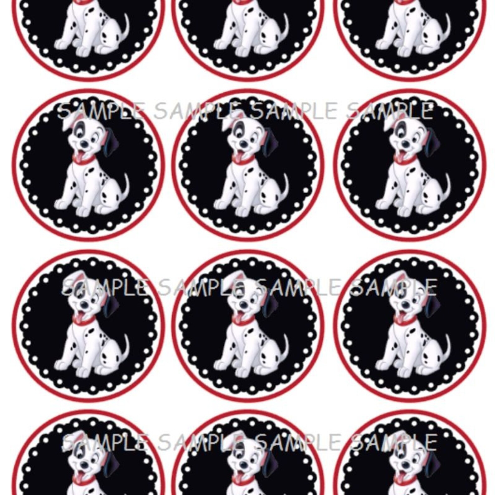 Puppy Digital Cupcake Topper Dalmatian Printable Puppy - Etsy