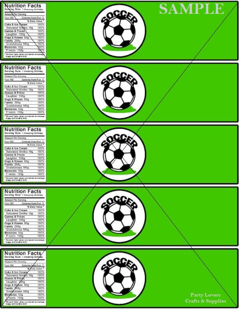 Soccer Digital Water Label Soccer Water Bottle Label Soccer - Etsy