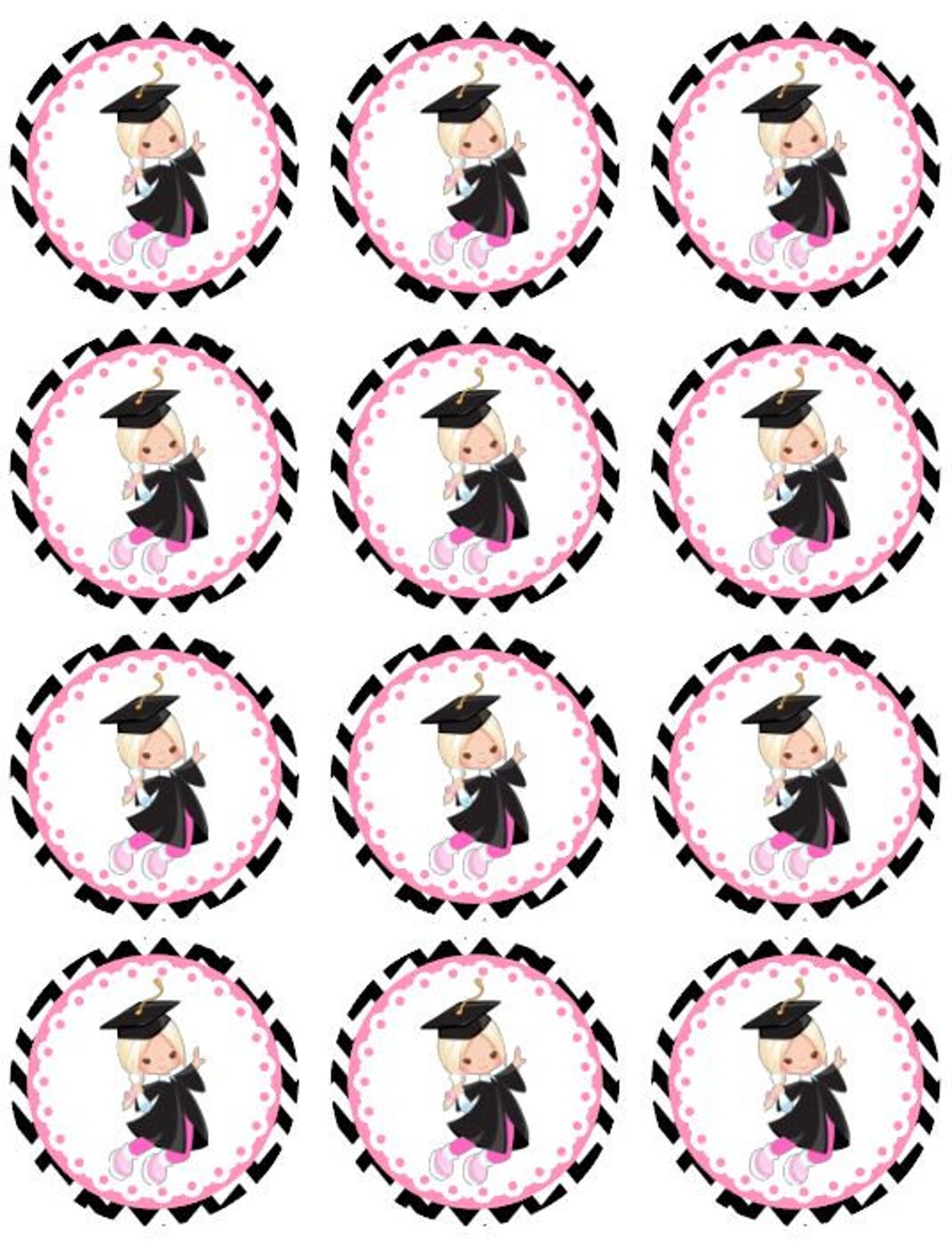 GRADUATION Digital Cupcake Topper; Graduation Cupcake Toppers ...