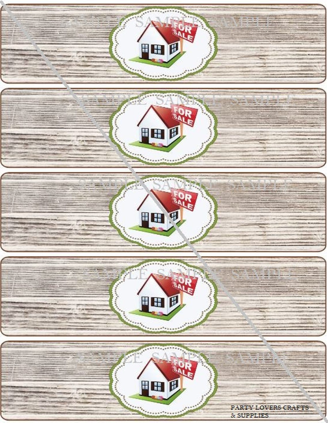 Open House Digital Water Bottle Label; House for Sale Printable Label ...