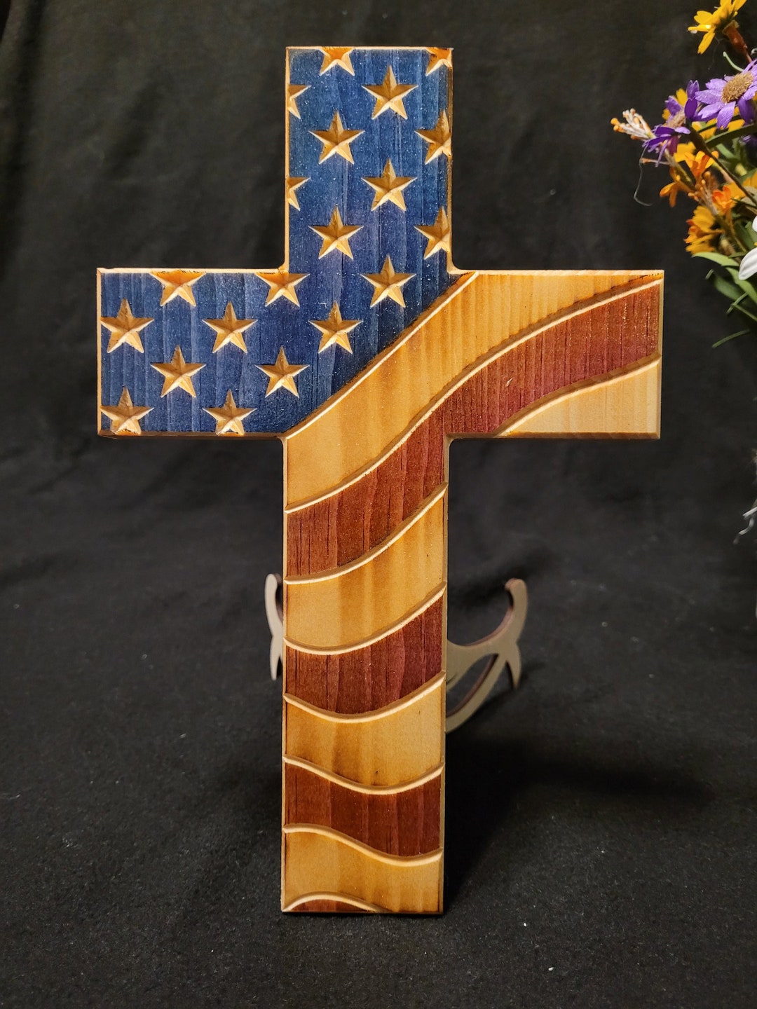 American Flag Cross - Etsy