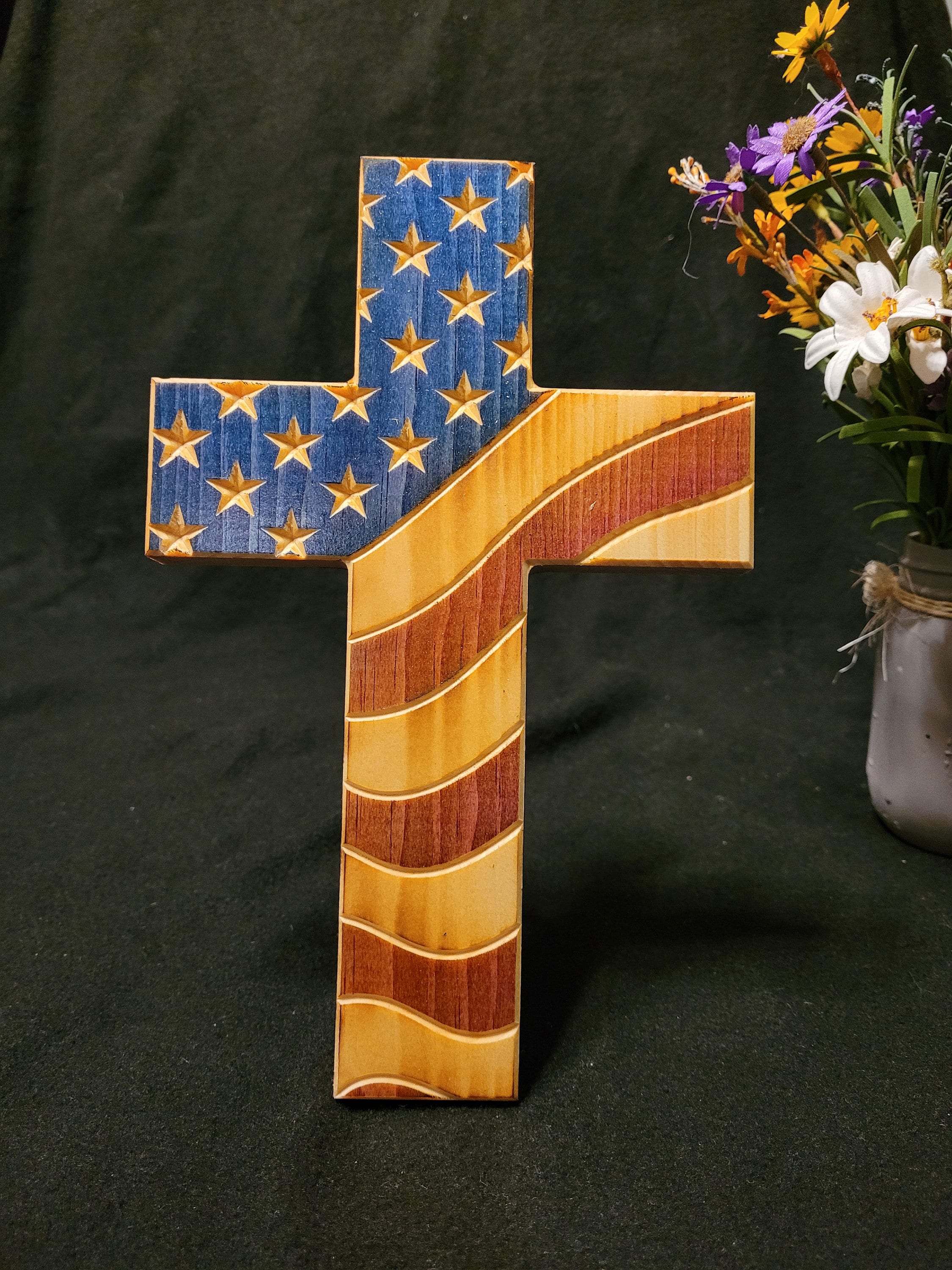 American Flag Cross - Etsy