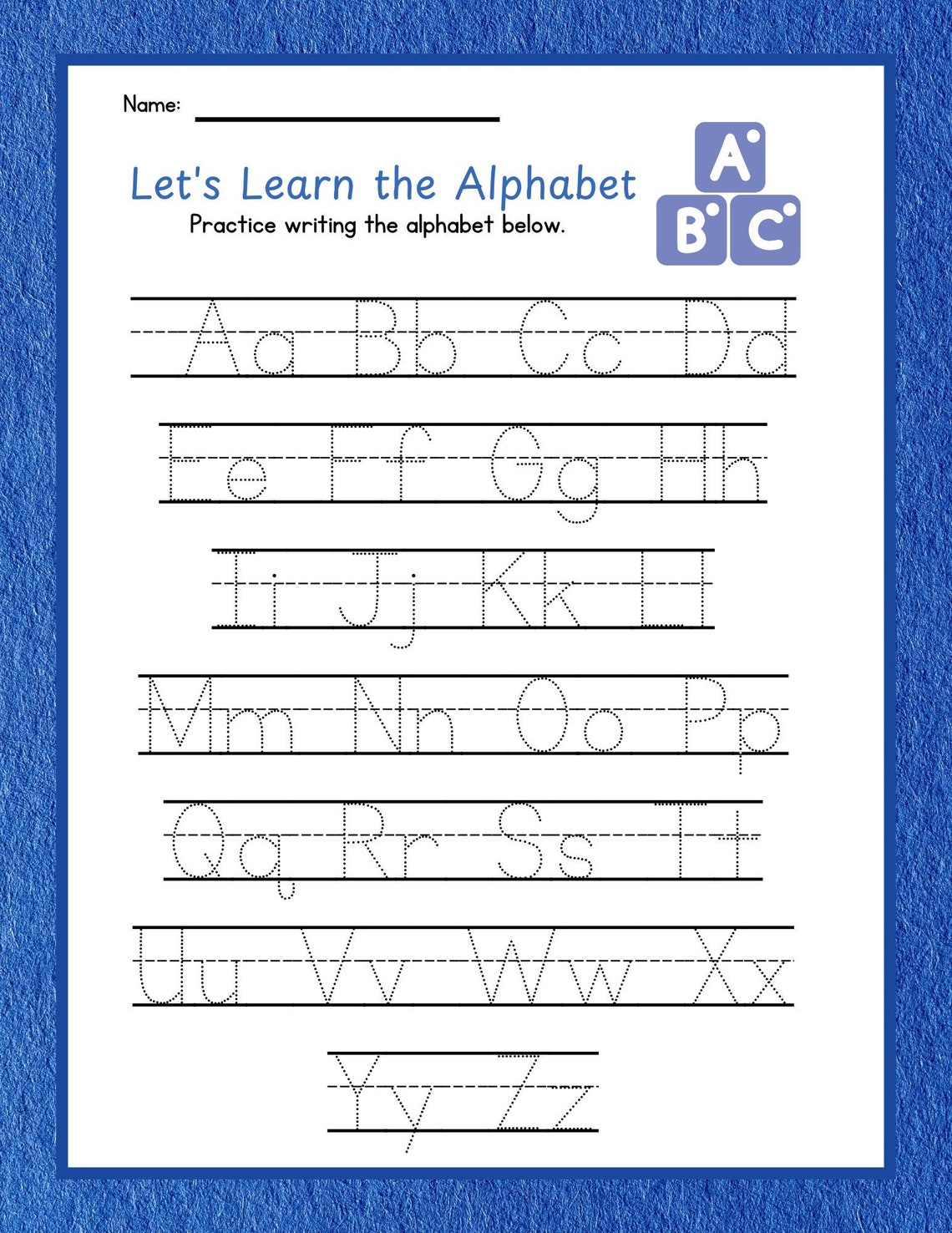 Abc's & Numbers Tracing Practice - Etsy