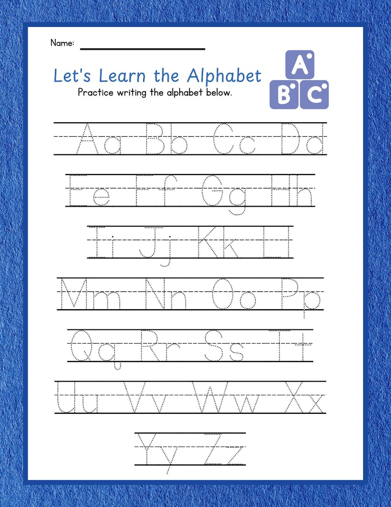 Abc's & Numbers Tracing Practice - Etsy