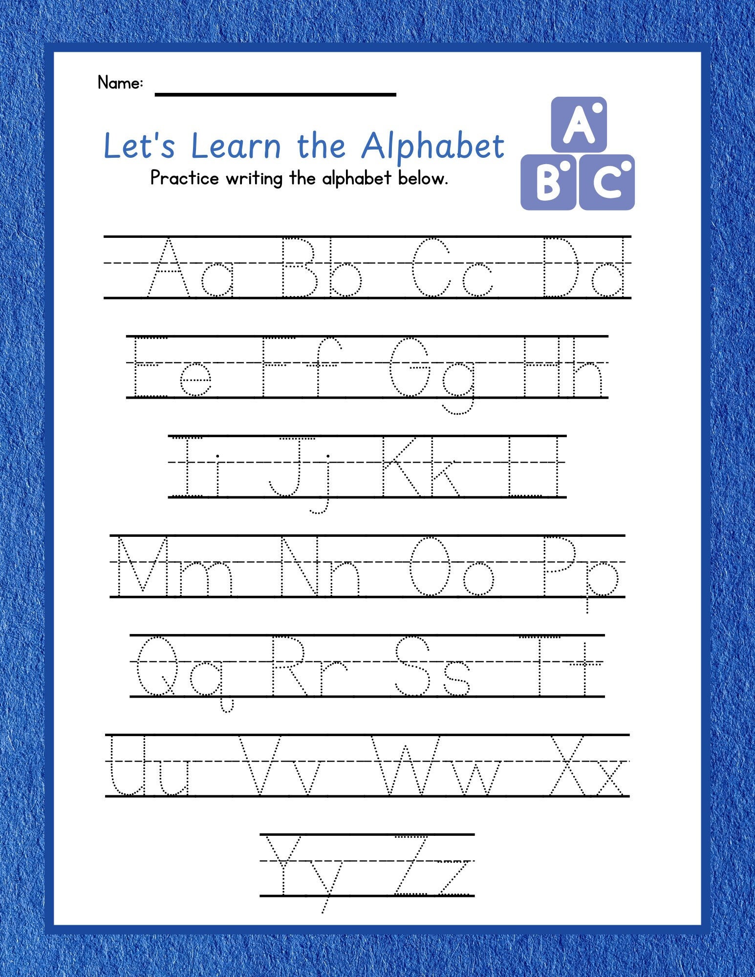 Abc's & Numbers Tracing Practice - Etsy