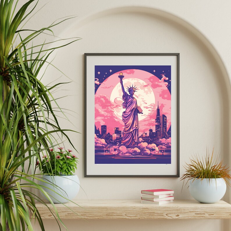 Statue of Liberty Illustration Elegant Lady Liberty Instant Download ...