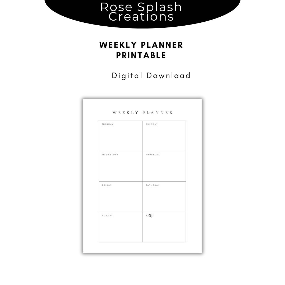 Weekly Planner Printable, to Do List PDF, Organizer, Busy Mom ...
