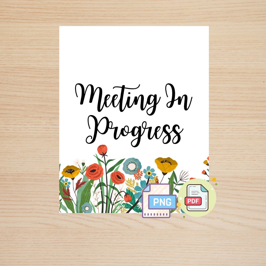 Meeting in Progress Printable Sign - Etsy