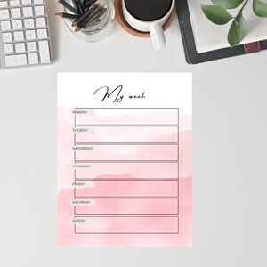 Watercolor Weekly Planner Printable Bundle| Weekly Schedule| Week at a ...