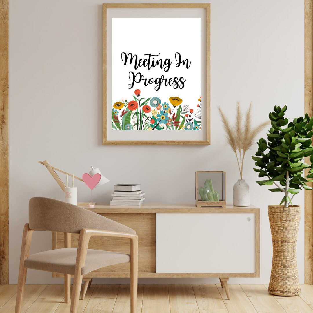 Meeting in Progress Printable Sign - Etsy