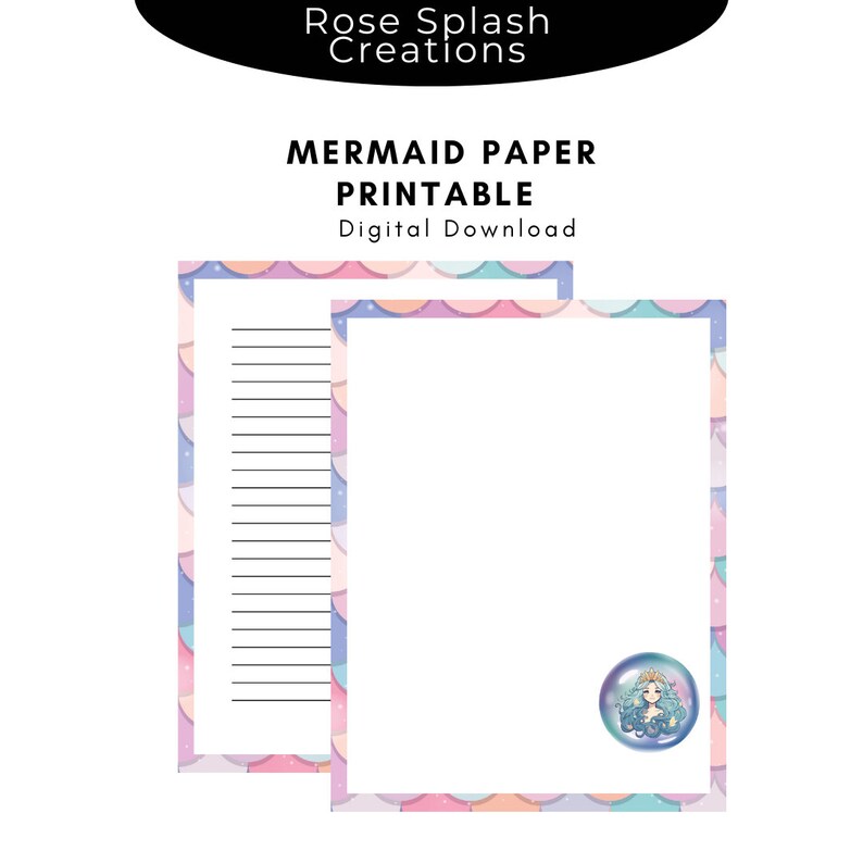 Mermaid Journal Printable Writing Paper PDF Under the Sea - Etsy
