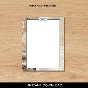 Vintage Newspaper Note Pages | Set of 4 Printable Sheets | Retro ...