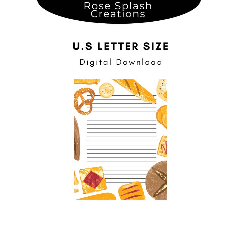 For the Love of Bread" Printable| Writing Pages| Journal Page| Pen Pal ...