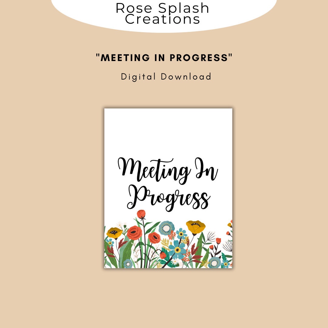 Meeting in Progress Printable Sign - Etsy