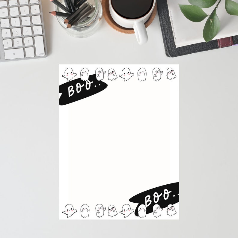 Ghost Journal Printable| Halloween Stationery| Cute Ghost Stationery ...