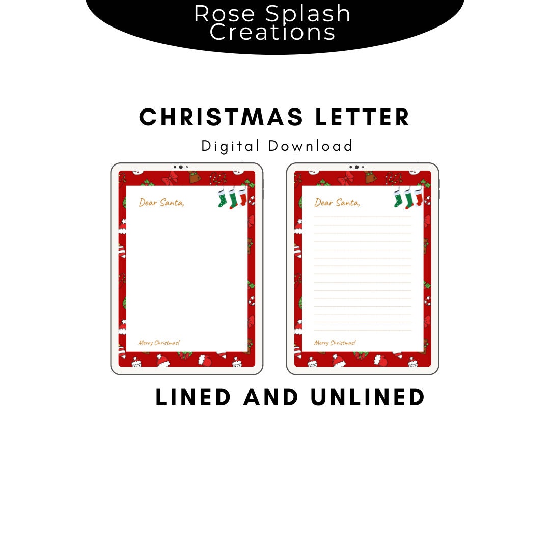 Christmas Letter Printable Set| Christmas Wish Letter| Christmas ...