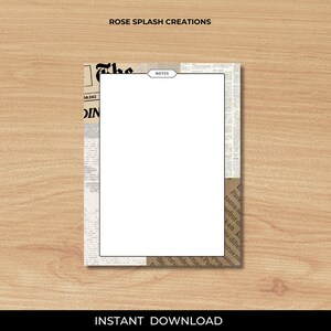 Vintage Newspaper Note Pages | Set of 4 Printable Sheets | Retro ...