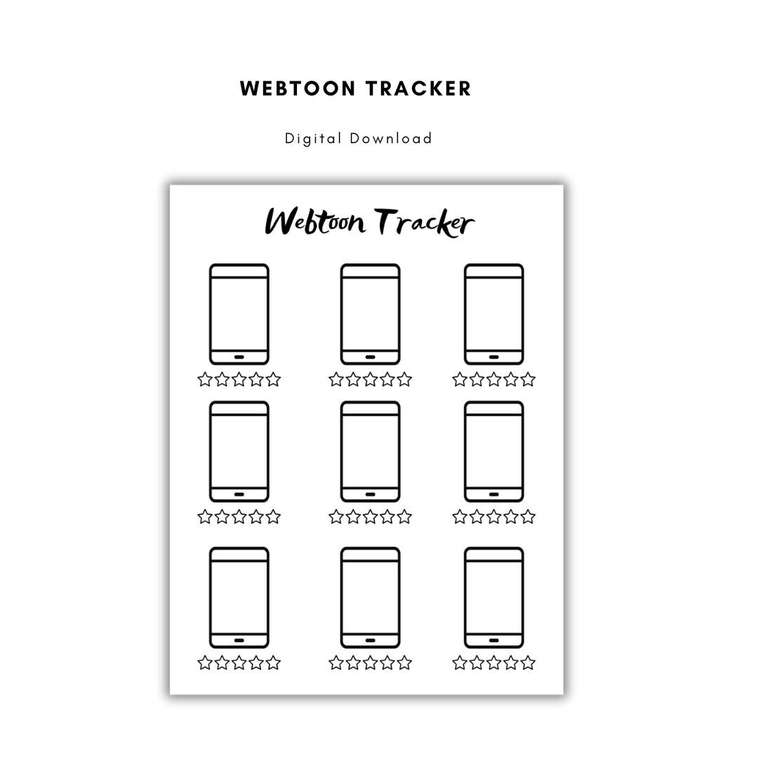 Webtoon Tracker Printable, Reading Tracker for Webtoons, Webtoons ...