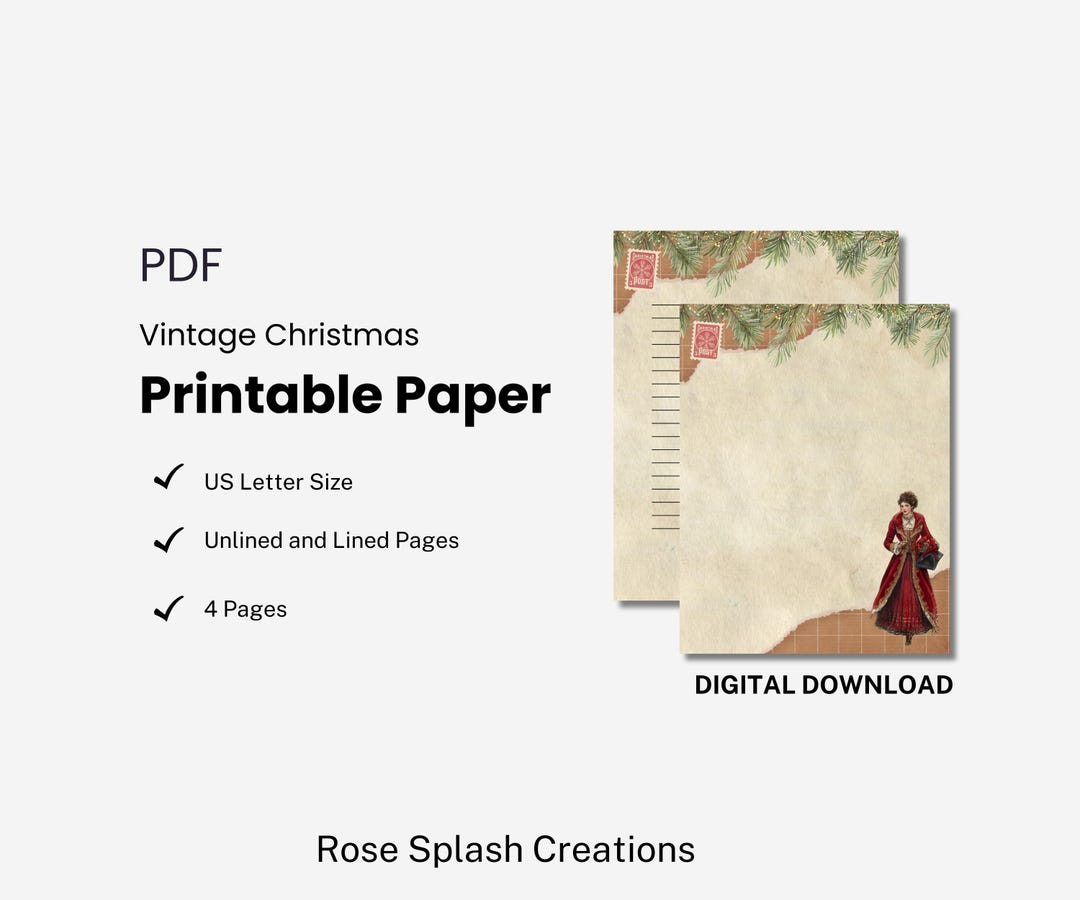 Vintage Christmas Stationery| Victorian Christmas Inspired Writing ...